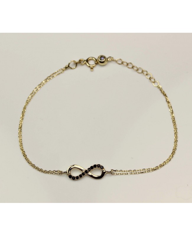 Bratara de aur 14K mobila Infinit pietre onix - Bratari de aur dama...